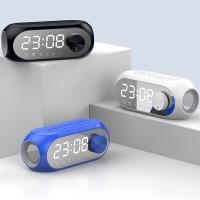 China 60Hz 10Hours Play Time Wireless Portable Speaker With Clock Led Mirror Plate for sale
