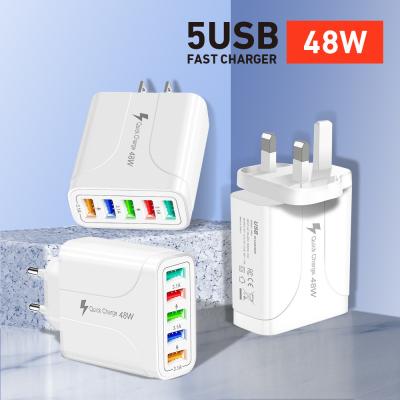 China 48W 5 Port USB Fast Travel Charger Adapter 5V 10A Universal Plug for sale