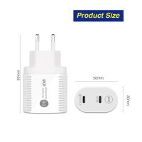 China US EU UK Plug PD 40W Fast USB Chargers Dual Type C Quick Charging for sale