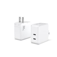 China White Black Foldable GaN USB Charger QC3.0 PD Charger Wall Using for sale
