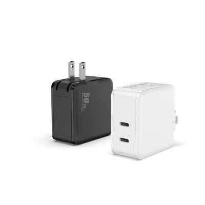 China White Black Foldable GaN USB Charger QC3.0 PD Charger Wall Using for sale
