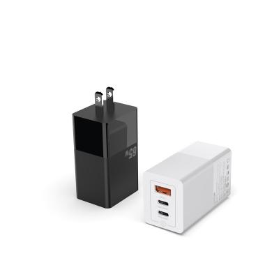 China 65W 3 Port GaN USB C Fast Charger PD QC4.0 Wall Adapter for iPhone Laptop for sale