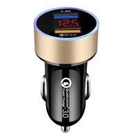 China QC3.0 12V USB C Car Charger Dual Port 5V 2.4A Fast Charging for Bluetooth Earphone for sale