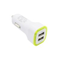 China OEM Macaron 5V 2.1A USB Car Charger Fast Charging WIth LED Light for sale