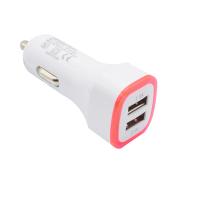 China OEM Macaron 5V 2.1A USB Car Charger Fast Charging WIth LED Light for sale