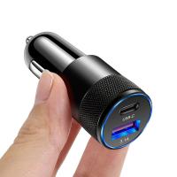 China 15W USB C Car Charger 5V 3.1A Fast Charging Dual Port for iPhone iPad Samsung for sale