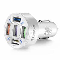 China 35W QC 3.0 USB Car Charger 4 Port with 6 Fold Protection 12-24V for sale