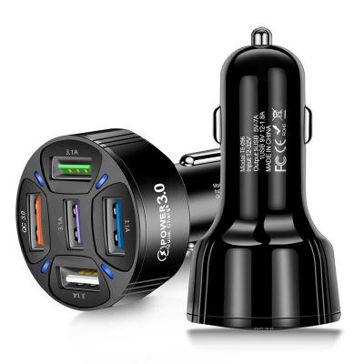 China 35W QC 3.0 USB Car Charger 4 Port with 6 Fold Protection 12-24V for sale
