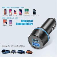 China 38W Dual USB Car Charger PD3.0 QC3.0 Fast Charger 5V 3.1A Output Black for sale
