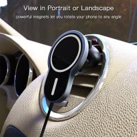 China Magnetic Air Vent Quick Wireless Charger With LED Indicators Show for sale