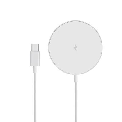 China Qi Enabled 15W Magnetic Wireless Charger Pad with Type C Cable Fast Charging for sale