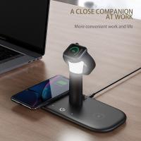 China 15W 5 in 1 Qi Wireless Charging Station with Night Light for iPhone Samsung Apple Watch Airpods for sale