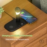 China 15W 5 in 1 Qi Wireless Charging Station with Night Light for iPhone Samsung Apple Watch Airpods for sale