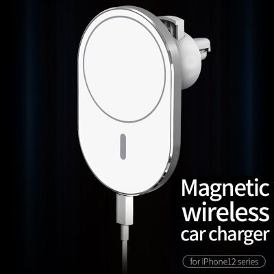 China OEM ODM 15W Magnetic Car Mount Wireless Charger 8mm Charging Distance Qi Fast Charging for sale