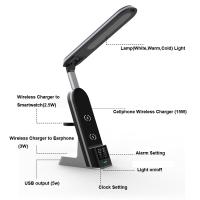 China 15W 7 In 1 Quick Wireless Charger WithLED Desk Lamp Touch Control for sale