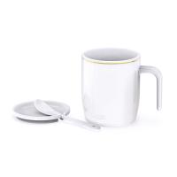 China Qi Wireless Thermostatic Smart Cup Warmer Pad 15W 280ml Ceramic Mug with Type-C for sale