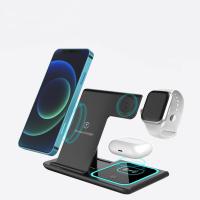 China Foldable Airpod Quick Wireless Charger 15W 3 In 1 Charging Stand for sale