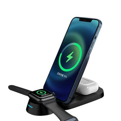 China 15W 3 in 1 Qi Wireless Charging Station Magnetic Fast Charger for iPhone Apple Watch Airpods for sale