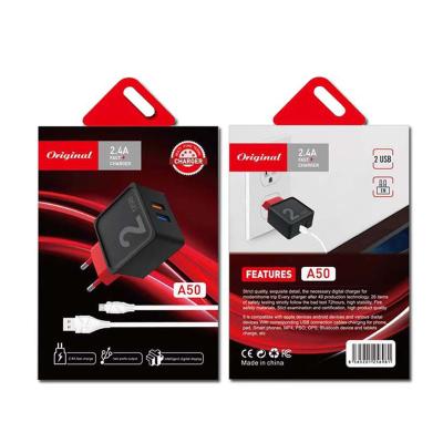 China Black White QC3.0 USB Charger Kits 5V 2.4A Output With EU US Plug for sale