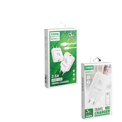 China QC3.0 3.5A Single USB Charger Kit with 1M Cable for iPhone EU US Plug for sale