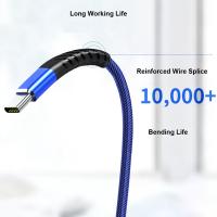 China 2.4A OD4.8mm Micro USB Data Cable 1m 2m 3m Fish Net Fabric Nylon for sale