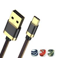 China 2.5A Gold Plated Denim Fast Charger Cable 480Mbps Data Sync 1M 2M 3M for sale