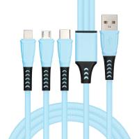 China Liquid Silicone Fast Charger Cable 3 in 1 TPE Multi USB Data Cords for sale