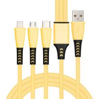 China Liquid Silicone Fast Charger Cable 3 in 1 TPE Multi USB Data Cords for sale