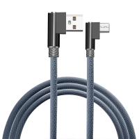 China Cloth Fabric OD4.5mm Fast Charger Cable Data Sync With L Shape Plug for sale