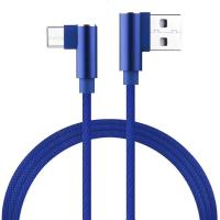 China Cloth Fabric OD4.5mm Fast Charger Cable Data Sync With L Shape Plug for sale