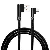 China Cloth Fabric OD4.5mm Fast Charger Cable Data Sync With L Shape Plug for sale