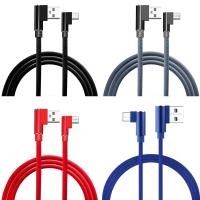 China Cloth Fabric OD4.5mm Fast Charger Cable Data Sync With L Shape Plug for sale