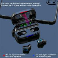 China 3500mAh Wireless Bluetooth Earphone Touch LED 5.0 HIFI Noise Cancelling for sale