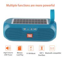 China Solar Plate Wireless Portable Speaker 10W Bluetooth 5.0 Waterproof Boombox 1200mAh for sale