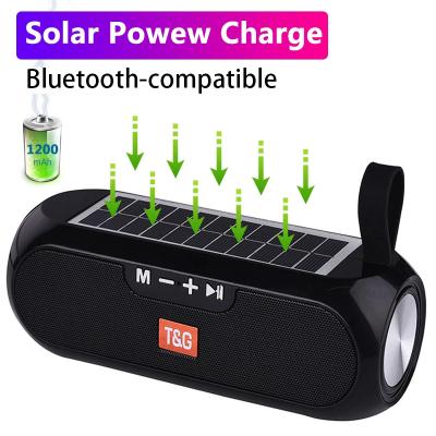 China Solar Plate Wireless Portable Speaker 10W Bluetooth 5.0 Waterproof Boombox 1200mAh for sale