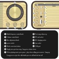 China Wooden Retro Bluetooth 5.0 Portable Speaker 5W Super Bass Subwoofer 1800mAh for sale