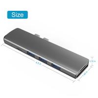 China Type C HDMI 4K Thunderbolt 3 USB C Hub With Hub 3.0 TF SD Reader Slot PD for sale