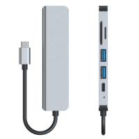 China 6 Port Multi Type C Hub Hdmi USB 3.0 PD TF SD Docking Station for sale