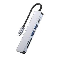 China 6 Port Multi Type C Hub Hdmi USB 3.0 PD TF SD Docking Station for sale