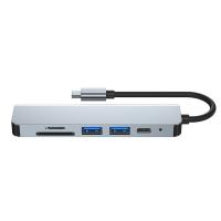 China 6 Port Multi Type C Hub Hdmi USB 3.0 PD TF SD Docking Station for sale