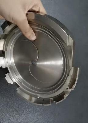 China 5-Axis CNC Machined 6061 Aluminum Vibratory Feeder Base with Precision Spiral Grooves and Locating Bosses for sale