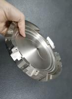 China 5-Axis CNC Machined 6061 Aluminum Vibratory Feeder Base with Precision Spiral Grooves and Locating Bosses for sale