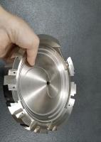 China 5-Axis CNC Machined 6061 Aluminum Vibratory Feeder Base with Precision Spiral Grooves and Locating Bosses for sale
