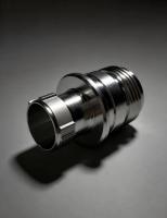 China Turn-Mill CNC Aluminum Precision Connector Housing with Multi-Step Threaded Structure, Locating Flange, and Snap-Fit End for sale