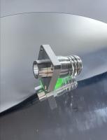 China Turn-Mill CNC Aluminum Square Flange Connector Housing with Multi-Step Internal Cavity and External Thread for sale