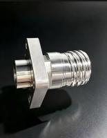 China Turn-Mill CNC Aluminum Square Flange Connector Housing with Multi-Step Internal Cavity and External Thread for sale
