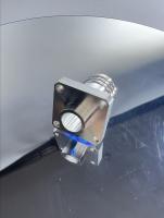 China Turn-Mill CNC Aluminum Square Flange Connector Housing with Multi-Step Internal Cavity and External Thread for sale