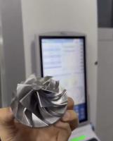 China 5-Axis CNC Machined Titanium Integral Impeller with Multistage Twisted Blades for Aerospace Applications for sale