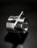 China Turn-Mill CNC Expert - Large Flange Aluminum Connector Housing with Square 4-Hole Mount, External Thread, and Internal Spline Interface for sale