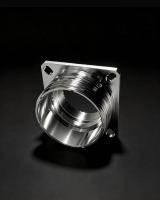 China Turn-Mill CNC Expert - Large Flange Aluminum Connector Housing with Square 4-Hole Mount, External Thread, and Internal Spline Interface for sale